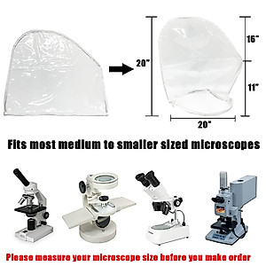 Microscope Dust Cover Fit Full Size Standard Microscopes, 20" L x 20" W - lensmeter Instruments Accessories, PVC, Waterproof, 1 Pcs