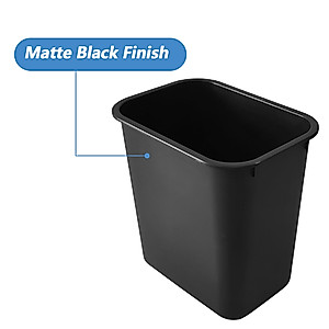 zooyeea Office Trash Can, 5 Gallon Small Trash can, Slim Modern Bin, Black Trash Can, for Office/Bedroom/Kitchen/Bathroom