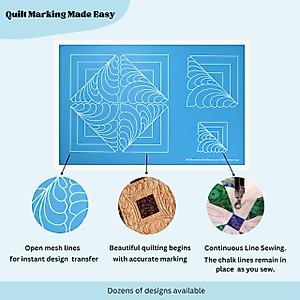 Full Line Stencil - Log Cabin Feather/Square Block Motif - Edge to Edge Stencil, Continuous Line Template for Free Motion Quilting, Domestic Machine, Hand or Long-Arm Quilting (30736)