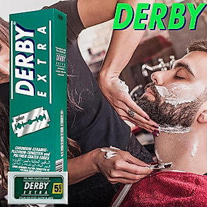 100 "Derby Extra Professional" Double Edge Razor Blades for straight razor