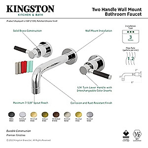 Kingston Brass KS8123DKL Concord 2-Handle Wall Mount Bathroom Faucet, Antique Brass