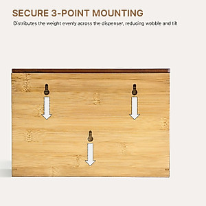 eBun Bamboo Paper Towel Dispenser - Multifold, C Fold & Trifold Paper Towel Holder, Wood Bathroom Wall Mount Napkin Dispenser, Folded Towel Holder Countertop, Commercial Hand Towel Dispenser