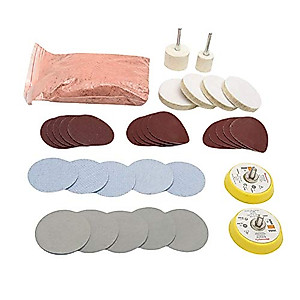 WOOPOWER Glass Polishing Kit, 34Pcs/Set Scratch Removal Set Deep Scratch Remover Window Repair Tool, Felt Polishing Pad for Windscreen and Glass