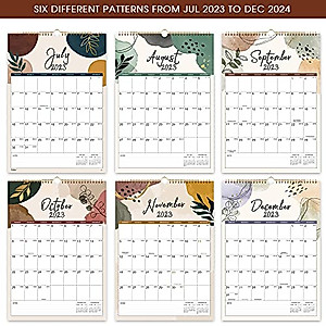 Calendar 2023-2024 - Aug. 2023 - Dec. 2024, 2023-2024 wall calendar with 18 Months, 17" x 12", Twin-Wire Binding + Hanging Hook + Large Blocks with Julian Dates, 2023-2024 Calendar for Organizing - Colorful Lump