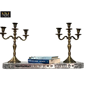 NauticalMart Floating Metal Shelf Silver Finish Deco Rack Aluminum Industrial Metal Urban Modern Design Aviator Inspired Aviation Rack Wall Mounted