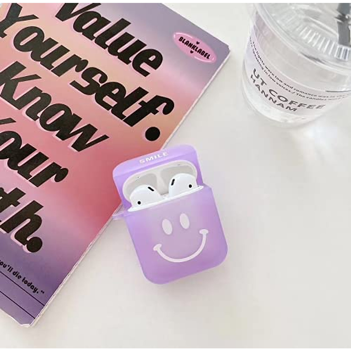 Purple Cute Funny Headphone Cases Soft Silicone Case Cover Protective Skin for AirPods 1/2/3（AirPods 1/2）