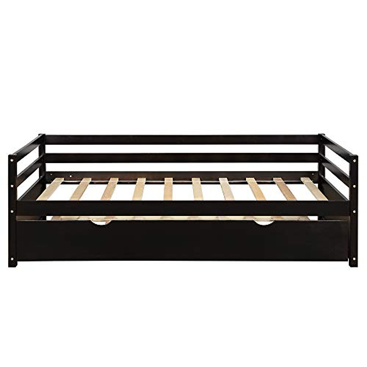 Harper & Bright Designs Wood Daybed with a Trundle, Trundle Daybed Twin Size, Sofa Bed for Living Room Bedroom. No Box Spring Required (Twin, Espresso)