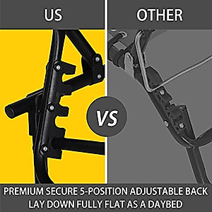 VEIKOU Chaise Lounge Chair 5-Position, Lounge Chairs for Outside, Upgraded Adjustable Sun Lounger, Folding Outdoor Lounge Chairs for Lawn Patio Pool Beach Sunbath, Deep Grey