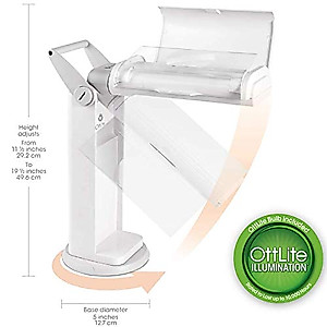 OttLite 13 Watt Magnifier Task Lamp with 2X Magnification and Swivel Base, Dark Blue