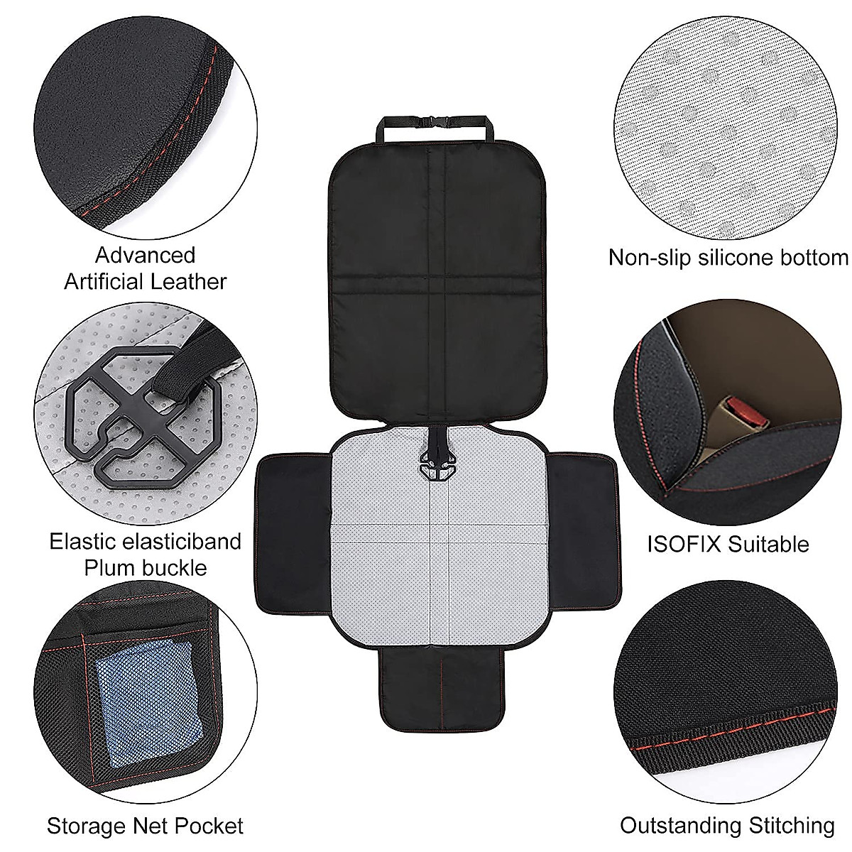 Car Seat Protector,Baby Kids Protection Cushion,Car Seat Protector Under Car Seat, Thickest Non-Slip Car Seat Protector for Baby/Child Car Seat, for Baby and Pet Car Seat Protection Cushion (2-Pack)