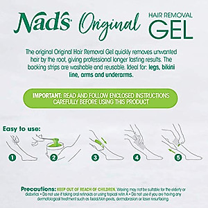 Nad's Wax Kit Gel, Wax Hair Removal For Women, Body+Face Wax, 6 Ounce