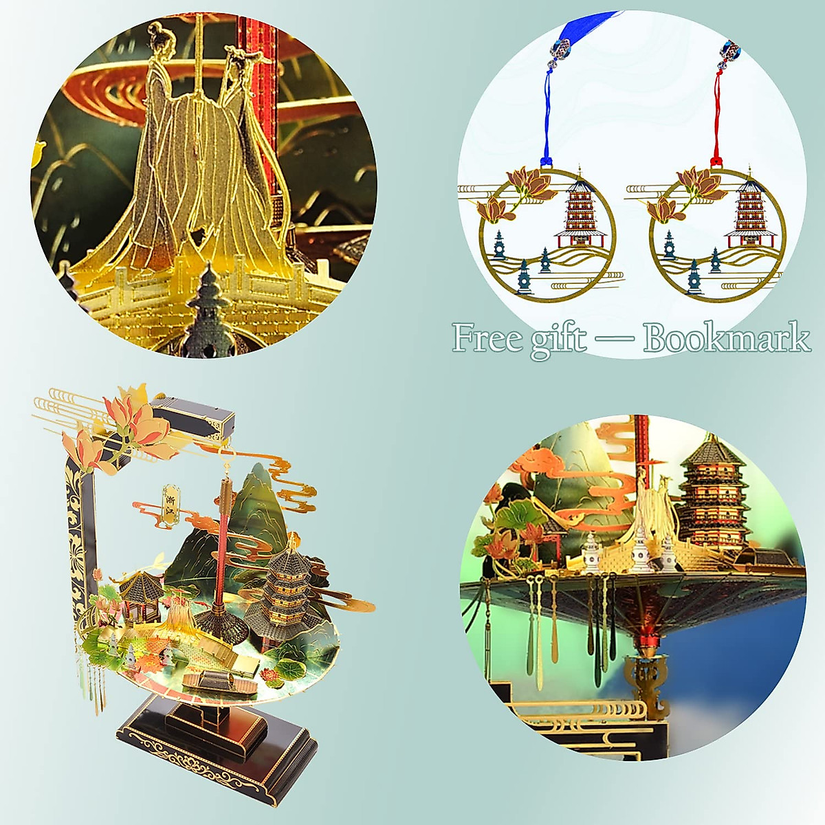 Microworld 3D Metal Puzzle, West Lake of Hangzhou Metal Model Kits, DIY 3D Puzzle for Adults, Brain Teaser Art Craft Home Decor Gift Toy for Teen Family Time- Zhejiang Province