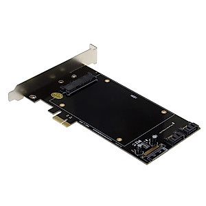 SEDNA - PCI Express (PCIe) Dual 2.5 Inch SSD / HDD Mounting Adapter (Short Double Side SSD Version) ( with Built in Power Circuit, no Need SATA Power Connector, ), SSD/HDD not Included