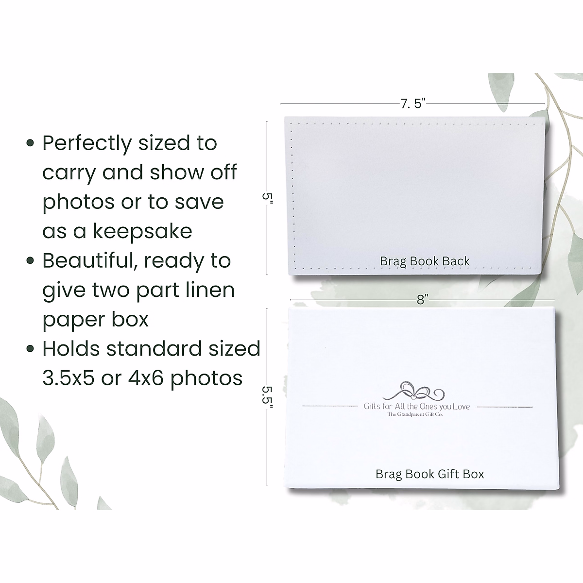 Grandparent Gifts 1st Granddaughter Brag Book white faux-suede Hold 32 4x6 image