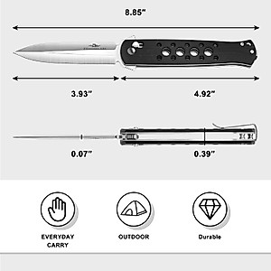 COHOMELARS Axis Lock Flipper Knife,Folding Pocket Knife with Clip, 4'' D2 Steel Blade,G10 Fiberglass Handle,EDC Knife for Men,Cold Steel Folding Knives