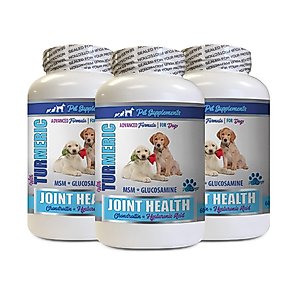 PET SUPPLEMENTS Dog Joint Health Treats - Turmeric Joint Health for Dogs - Advanced Formula for Joints - Turmeric for Dogs Joints - 3 Bottles (180 Tablets)