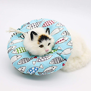 Balacoo Pet Recovery Collar Cat Recovery Collar Cat Cone Collar Cat Cones After Surgery Fish Pattern Soft