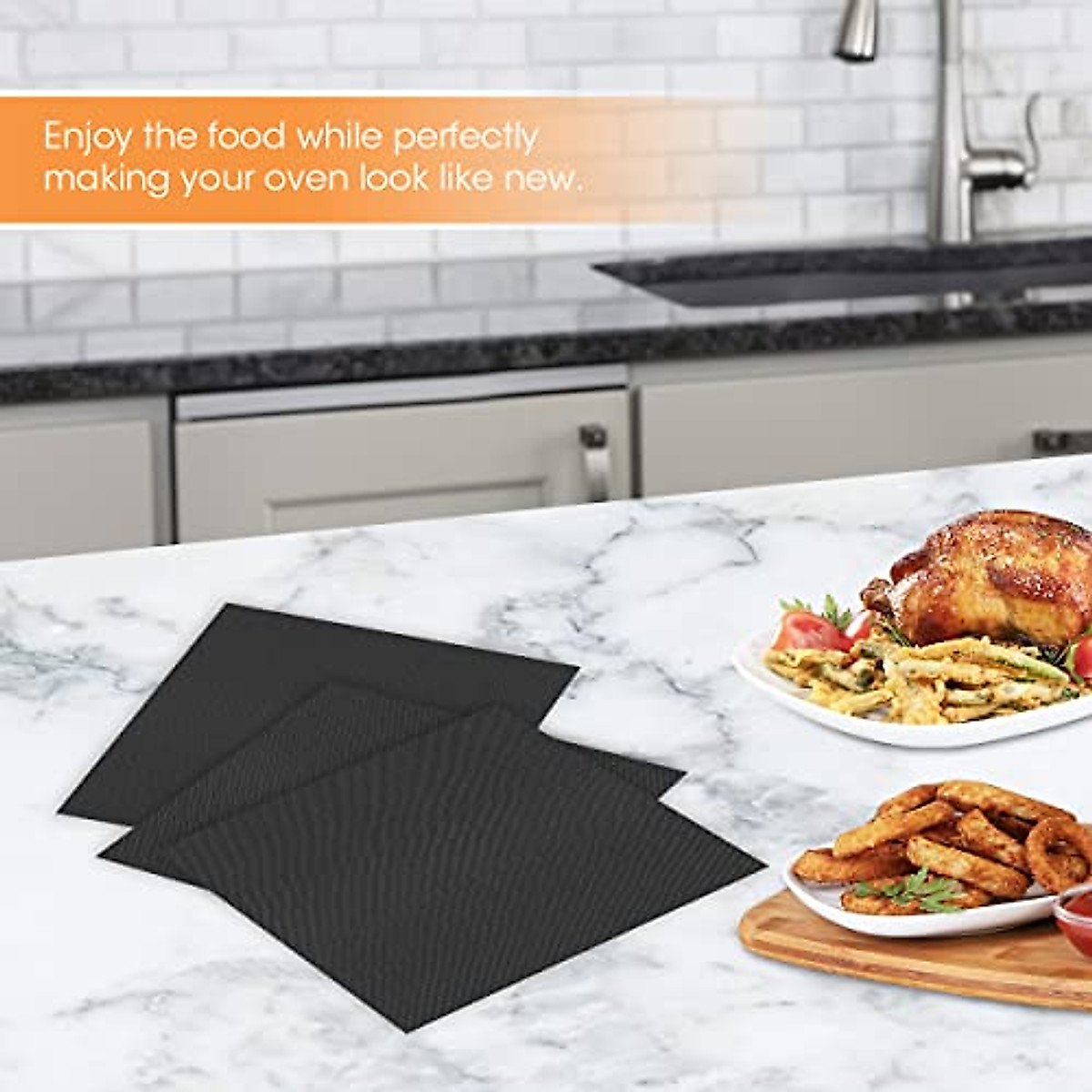 AIEVE Air Fryer Oven Liners, 3 Pack Non-stick Air Fryer Oven Mat Baking Mat Compatible with Ninja Foodi SP101 SP201 SP301 Ninja Air Fry Oven Toaster Oven Microwave Bottom of Gas & Electric Oven