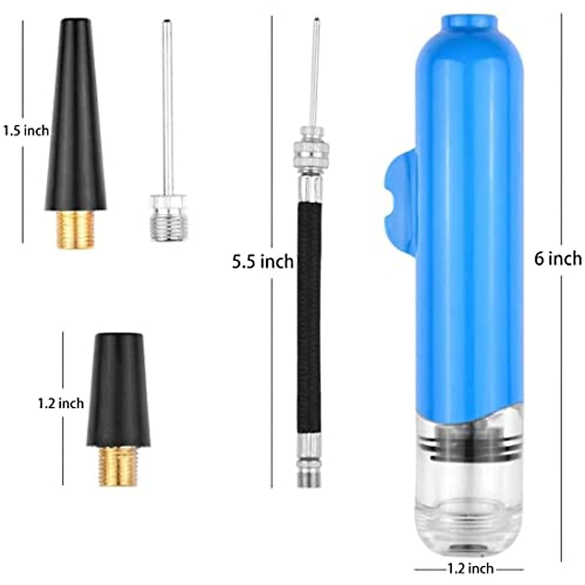 ZUZU Babe Basketball Pump, Portable Manual Inflation Devices with 3 Needles for Sport Balls, Yoga Ball and Swimming Pool Accessories.