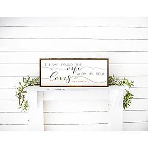 10x20 inches, I Have Found The One Whom my Soul Loves Sign - Bedroom Signs Above the Bed - Bedroom Signs - Bedroom Decor - Signs for Above Bed - Song of Solomon Sign - Master Bedroom Wall