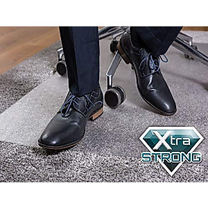 KAISER PLASTIC Chair Mat | Xtra - Strong Quality | Made-in-Germany | 36" x 48" x 1/8" with Lip | for Low/Medium Pile Carpets Polycarbonate