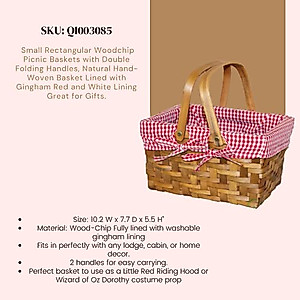Vintiquewise(TM) Rectangular Basket Lined with Gingham Lining, Small