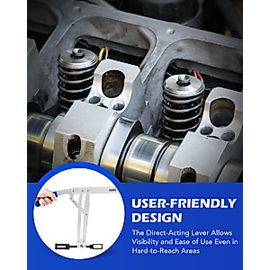 Orion Motor Tech Universal Valve Spring Compressor Tool, Valve Spring Removal Tool & Adjustment Tool with 1" & 1-3/16" Adapters, Direct Action Valve Spring Compression Tool for Cars Trucks and More