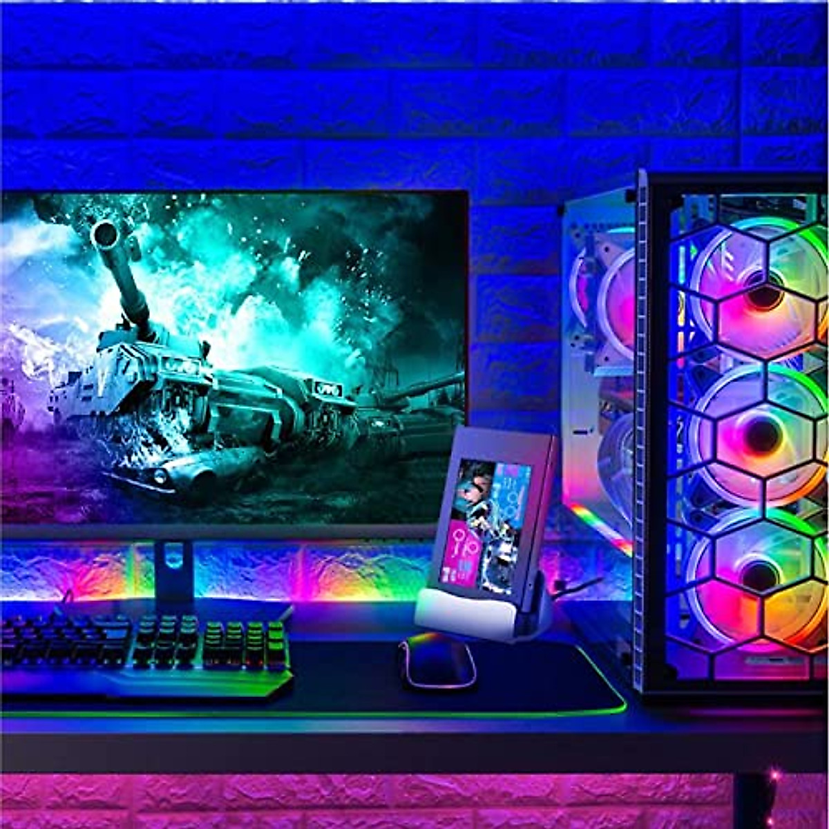 Jopwkuin Computer Temp Monitor, Theme Editor PC CPU Data Monitor 3.5 Inch for Desktop