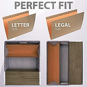 Decorative File Box Organizer Set of 2 - Collapsible Linen File Cabinet for Easy File Folder Storage - Store All Your Documents and File Folders in Style