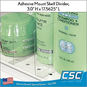 Clip Strip 3" x 17-9/16" Shelf Divider, SD-3018, Pack of 50 Corp