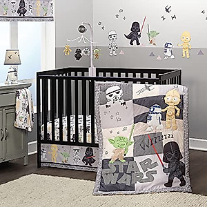 Lambs & Ivy Star Wars Classic Fitted Crib/Toddler Sheet - Yoda/Darth Vader