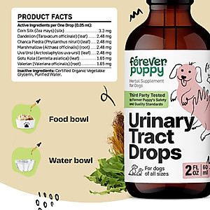 Urinary Tract Drops for Dogs - Herbal Bladder Supplement w/Corn Silk & Chanca Piedra Stone Breaker - Urinary Care Dog Food Supplements - Liquid Dog Vitamins for Bladder and Urinary Health - 2 oz