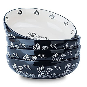 KINGSBULL HOME Pasta Bowls Salad Bowl Ceramic Bowl Set Rose Salad Bowls Large Bowl Porcelain Salad Plates