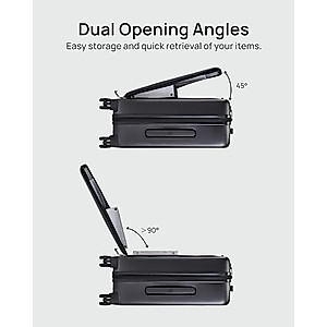 NINETYGO Carry on Luggage 22 X 14 X 9 Airline Approved, 20 Inch Luggage with Front Compartment, Double Spinner Wheels, Hardsided PC, TSA Lock (Midnight Black, Seine)