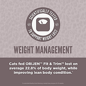 ORIJEN Fit and Trim Dry Cat Food, Grain Free Cat Food for Adult Cats, With WholePrey Ingredients, 4lb