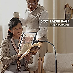 5X Floor Magnifying Glass with Light and Stand, 36 LED Dimmable Floor Magnifying Lamp, 3-in-1 Adjustable Lighted Magnifier for Reading, Sewing, Crafts, Close Work etc