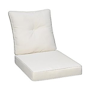 Harlie & Stone Outdoor Seat Cushion, Patio Chair Cushions, Outdoor seat Cushions Set of 2, Replacement Cushions for Outdoor Furniture, Outdoor Chair Cushion, 22 x 22 Outdoor Cushions - Beige