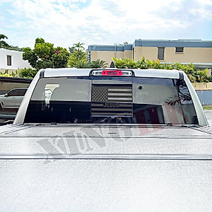 Xinghe for Dodge Ram 2009 to 2024, American Flag Decals Stickers for Truck Back Middle Window, Matte Black USA Flag Decal