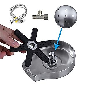 Augctoer Glass Rinser for Kitchen, Spray Holes Faucet Glass Washer, Kitchen Sink Glass Rinser, Sink Cup Rinser,Bar Cup Washer, Removable,Stainless Steel,Brush Nickel (304 Stainless steel)