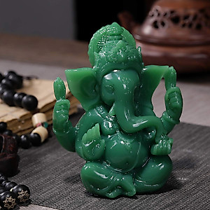 Seyee-bro Lord Ganesh Statues - Ganesha Idol Figurine - Elephant God Buddha Sculpture for Home Car Decor…