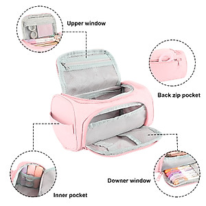 LABUK Big Capacity Pink Pencil Pouch Large Cute Marker Pen Case Multiple Use Aesthetic Stationery Bag School College Office Organizer Gift for Teens Girls Adults Students