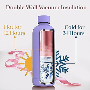 A Wise Woman Once Said I'm Outta Here and Lived Happily Ever After Engraved Insulated Stainless Steel Water Bottle Tumbler Cap Lid 17 oz. (Pink)