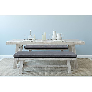 Ambesonne Faux Suede Bench Cushion Set of 2, Digitally Printed Weathered Texture, Standard Size Foam Pad with Decorative Fabric Cover for Kitchen Bedroom & Outdoors, Grey, 45" x 15" x 2"