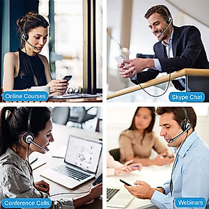 Wantek Cell Phone Headset Mono with Noise Canceling Mic, Wired Computer Headphone for iPhone Samsung Huawei HTC LG ZTE BlackBerry Smartphones and Laptop PC Mac Tablet with 3.5mm Jack(F600J35)