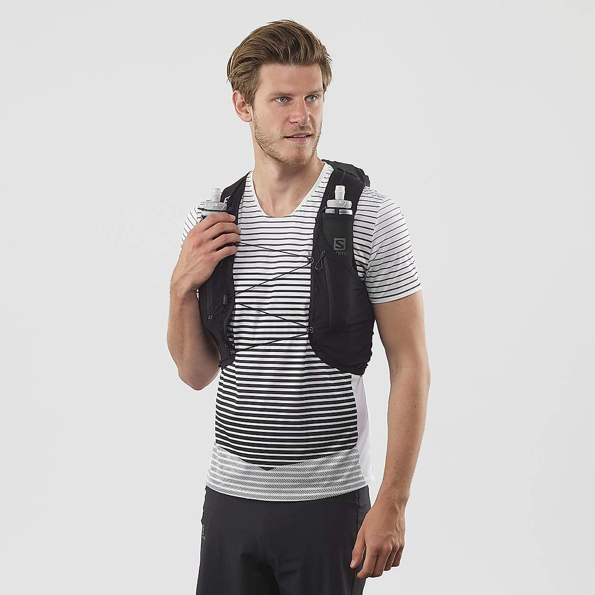 Salomon Advanced Skin 12 Set Unisex Trail Running Vest Backpack, Black, Small