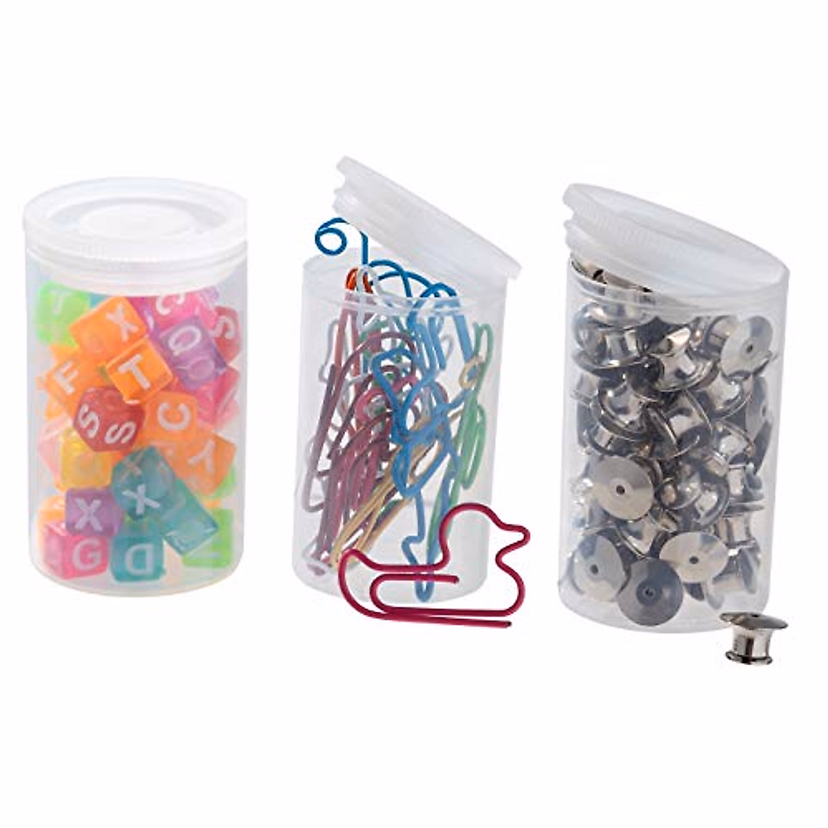 Film Canisters with Caps - 30-Count 35mm Clear Film Canisters, Transparent Storage Containers for Small Accessories