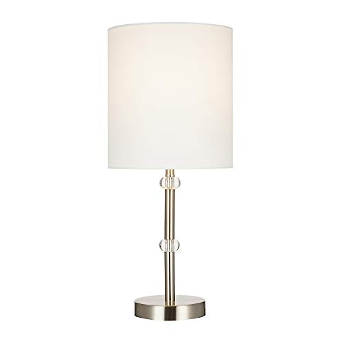 Amazon Brand – Ravenna Home Contemporary Metal Table Lamp with Acrylic Accents, LED Bulb Included, 19.5"H, Brushed Nickel