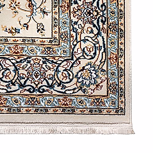 Unique Loom Narenj Collection Area Rug - Leeds (10' Square, Ivory/Blue)