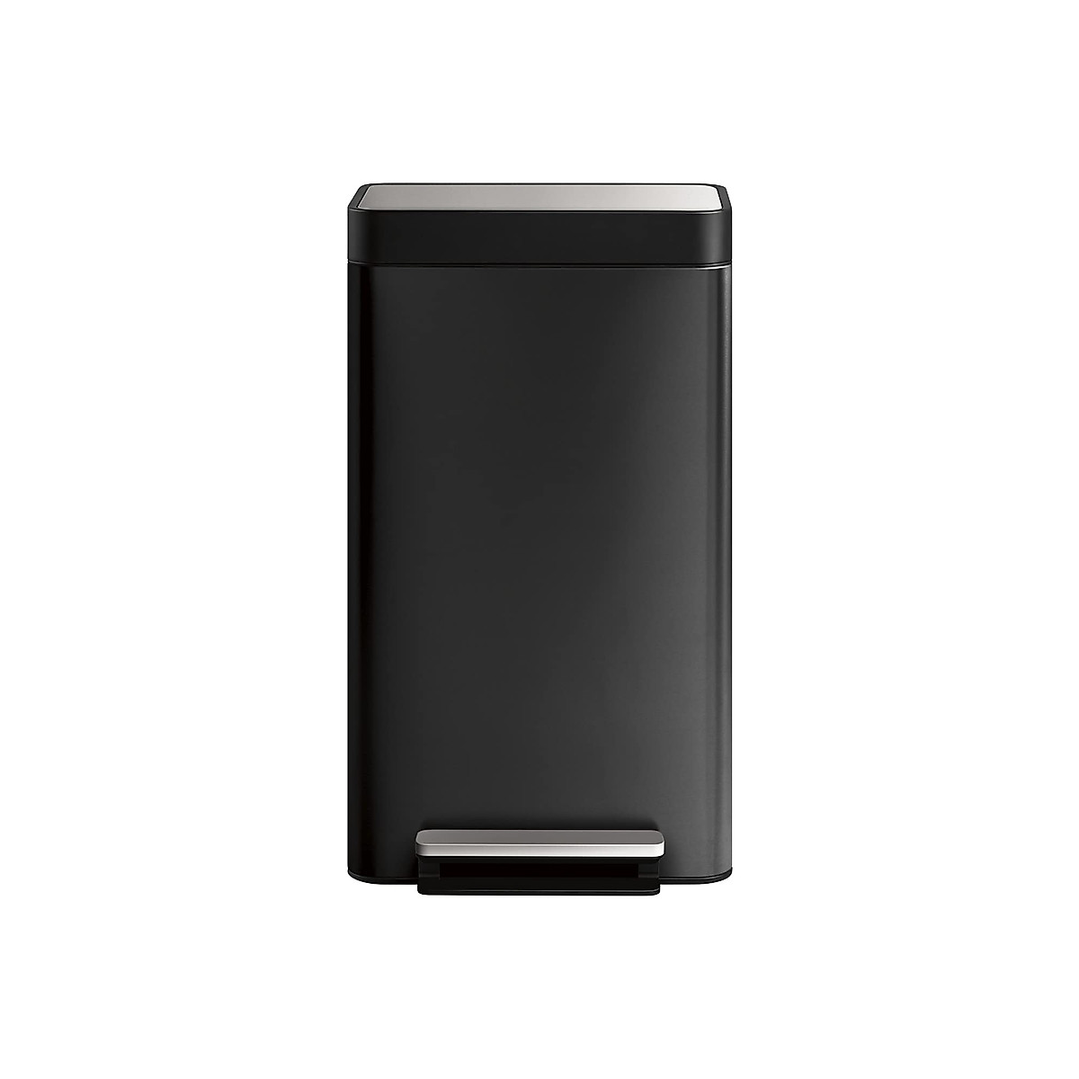 KOHLER K-20941-BST Kitchen Trash Can, 8 Gallon Trash Can Trash with Quiet-Close Lid and Hands Free Foot Pedal in Black Stainless Steel