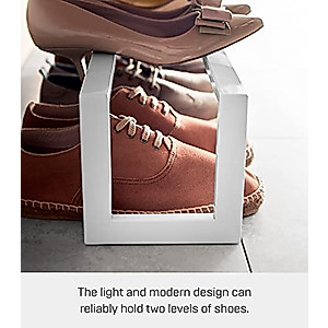 Yamazaki Expandable Home Adjustable, Small | Steel | Shoe Rack, Single, White